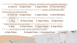 21st - Coventional and 21st Century Genres [Autosaved].pptx
