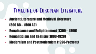 21st-European-Literature for grade 11 humss | PDF