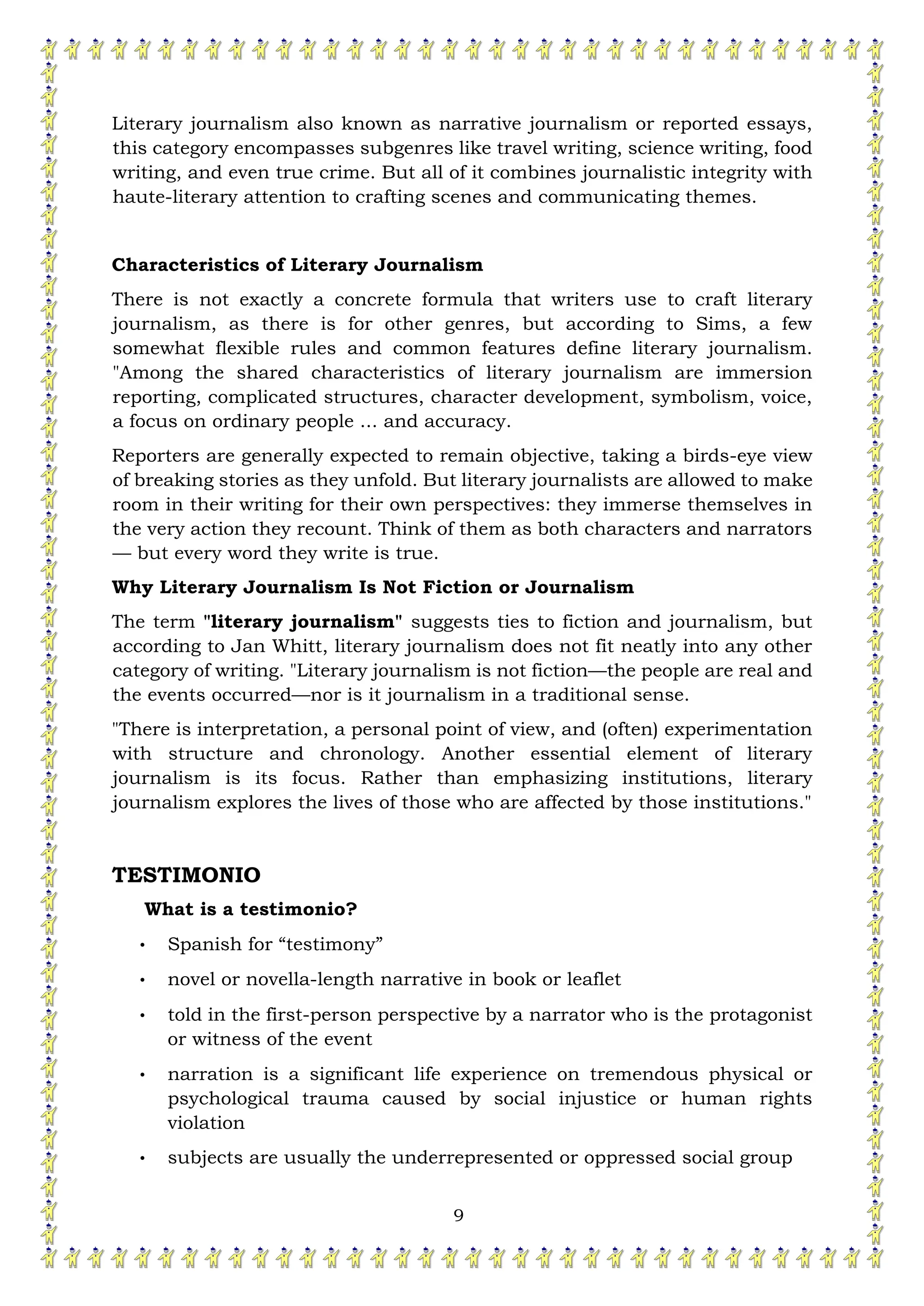 Literary Genres and their Elements, and Structures and Traditions from ...