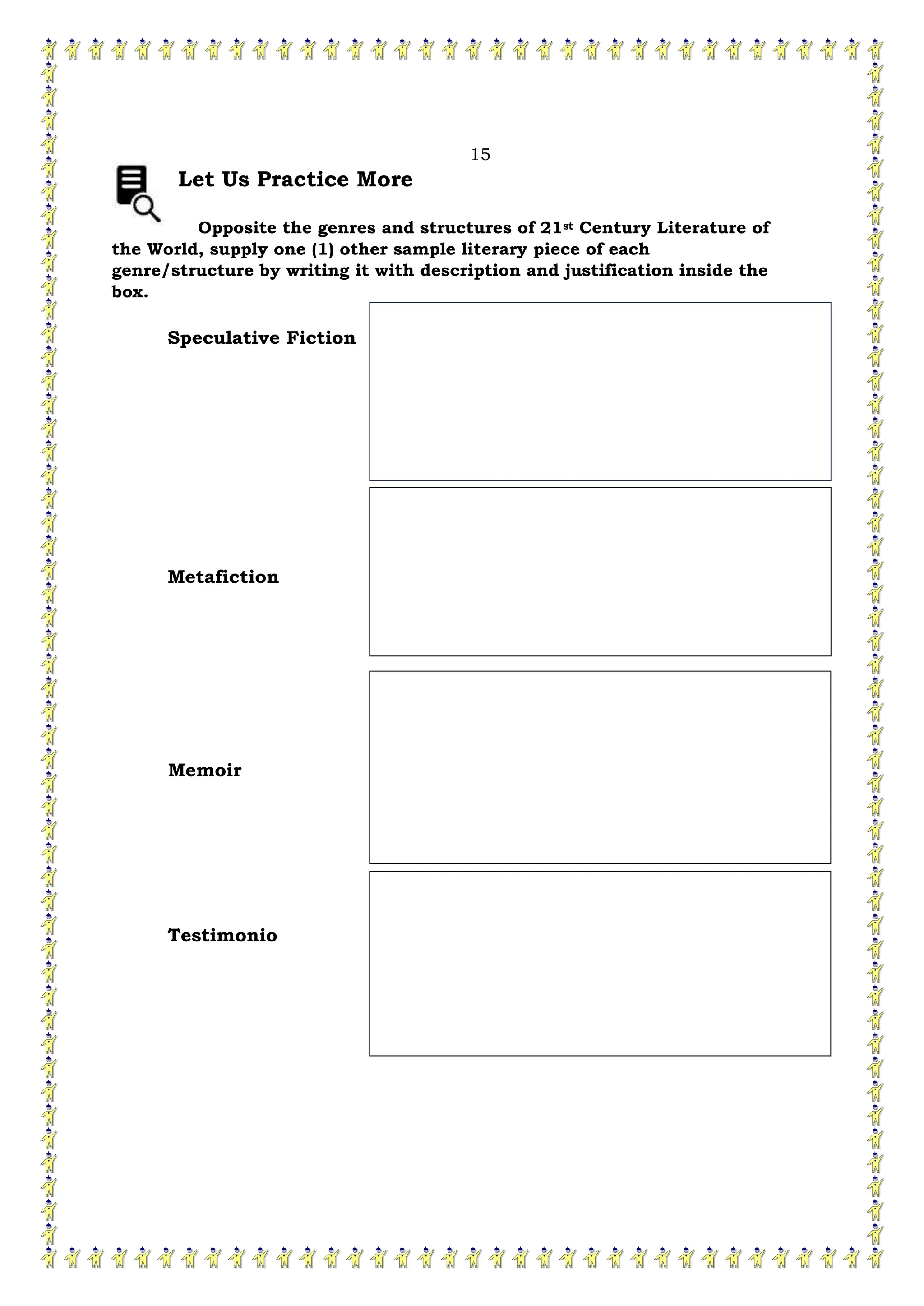 Literary Genres and their Elements, and Structures and Traditions from ...