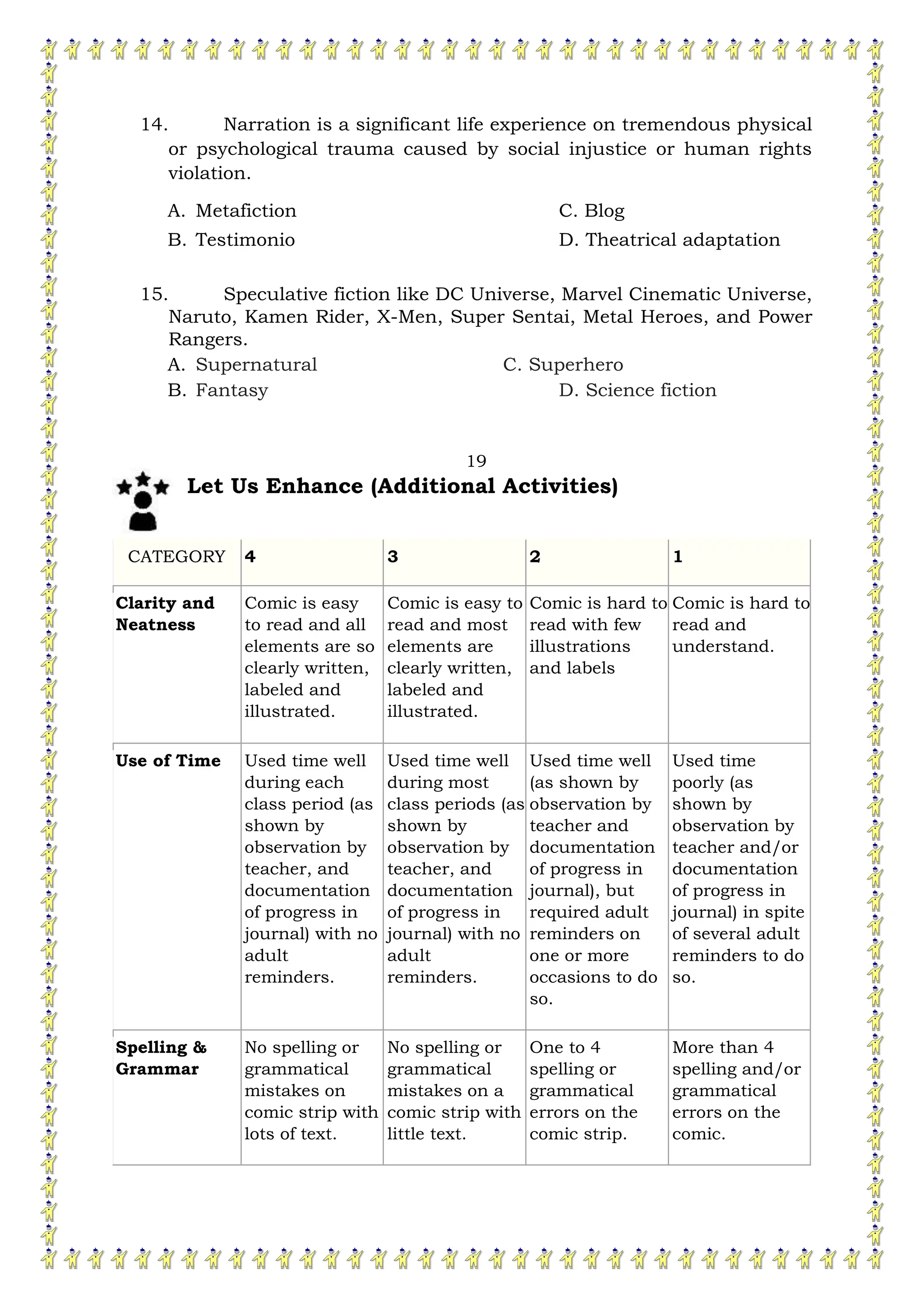 Literary Genres and their Elements, and Structures and Traditions from ...