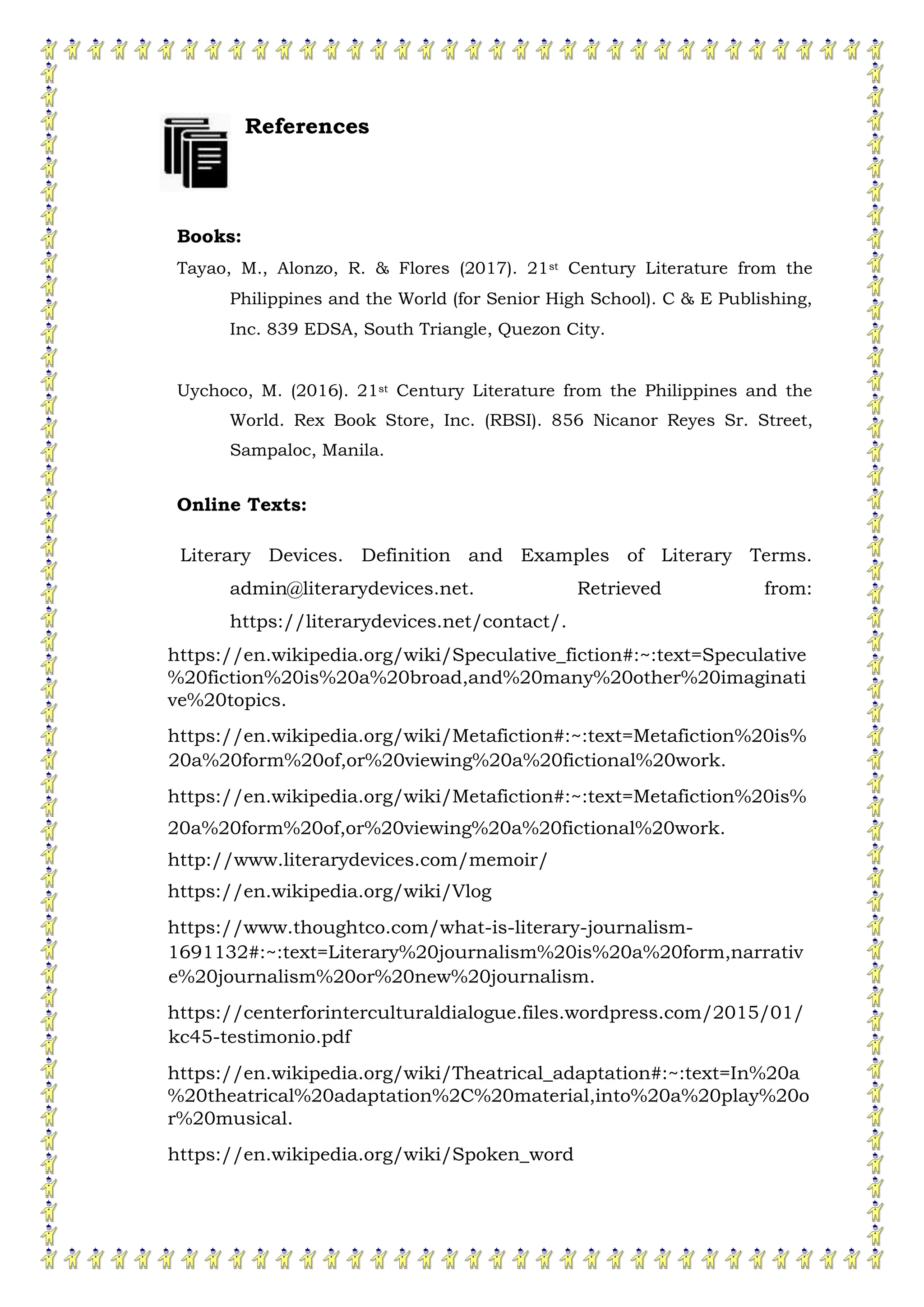 Literary Genres and their Elements, and Structures and Traditions from ...