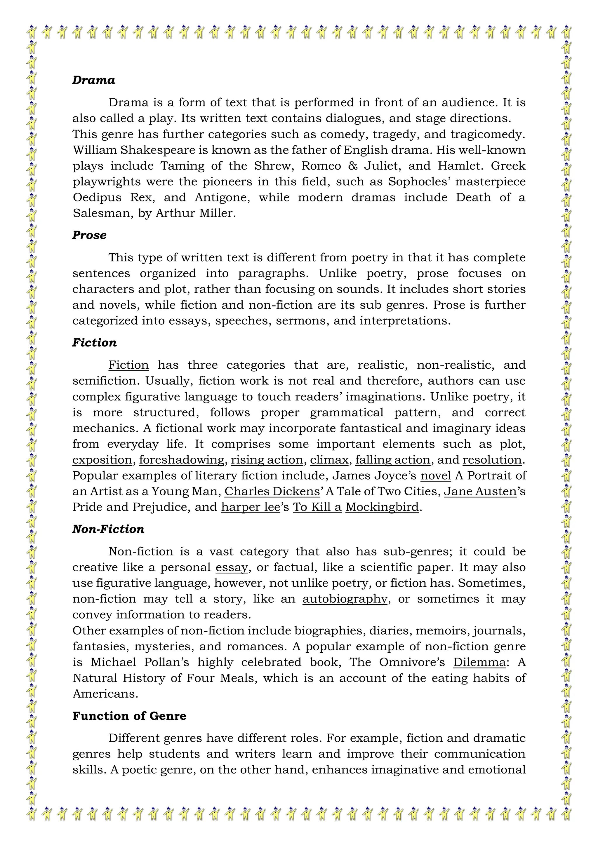 Literary Genres and their Elements, and Structures and Traditions from ...