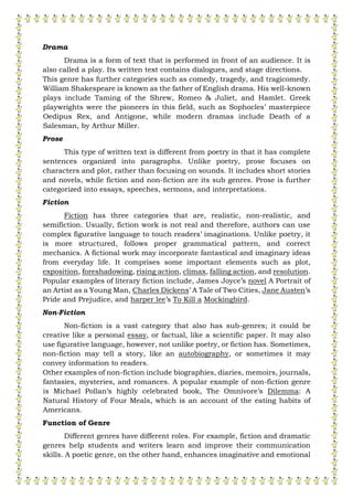 Literary Genres and their Elements, and Structures and Traditions from ...