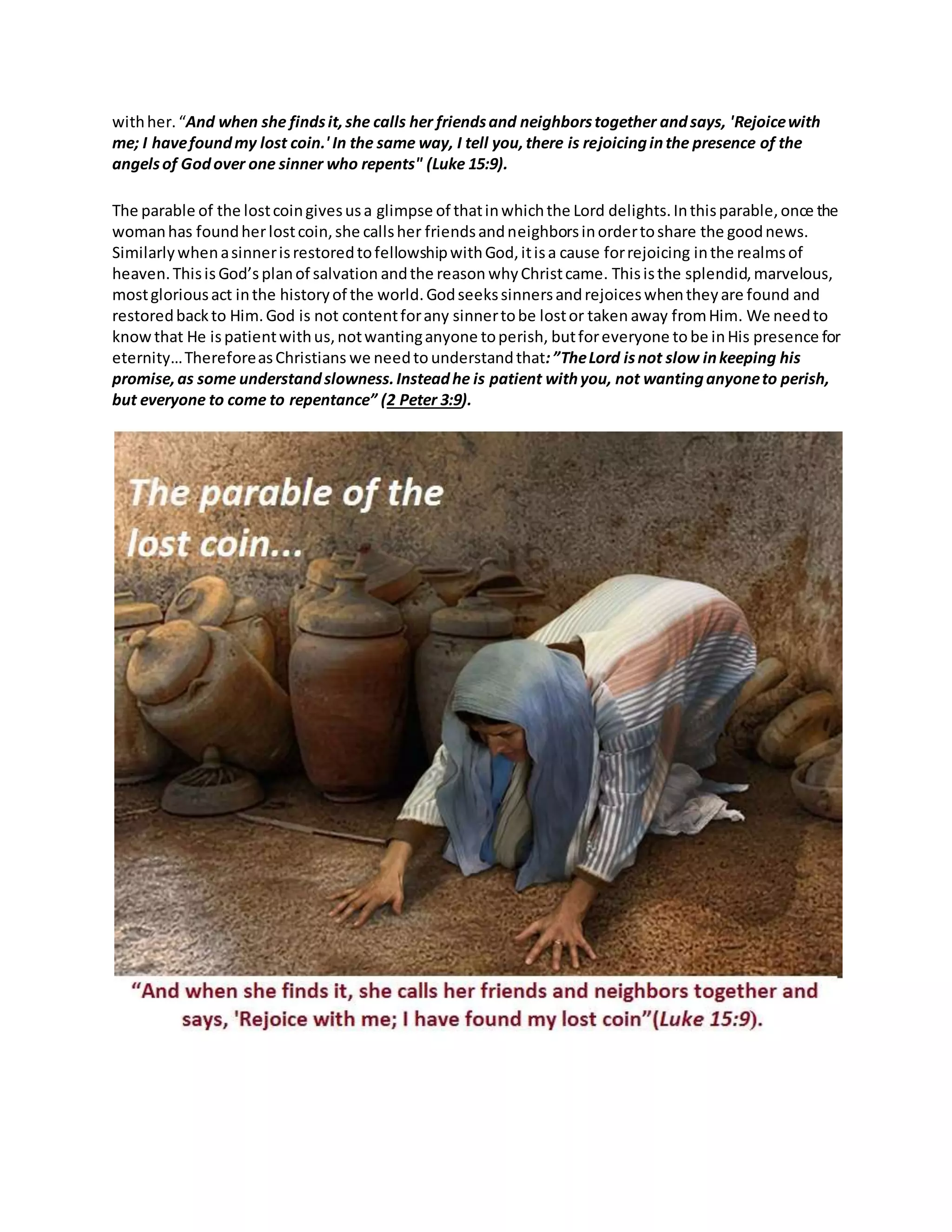 21st August 2016 - The parable of the Lost Coin | DOCX