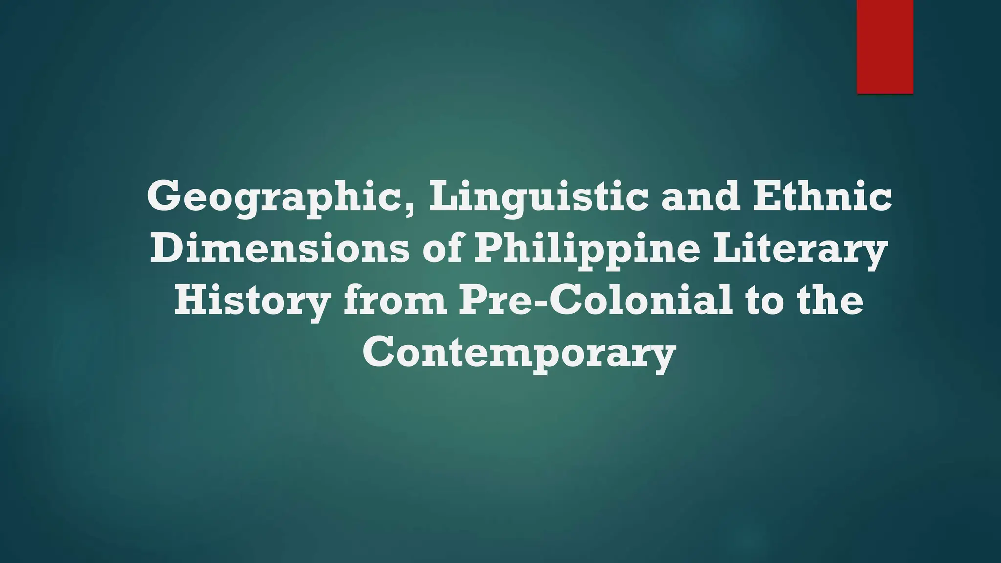 21stCentur WEEK 1 _ Geographic, Linguistic and Ethnic Dimensions of ...