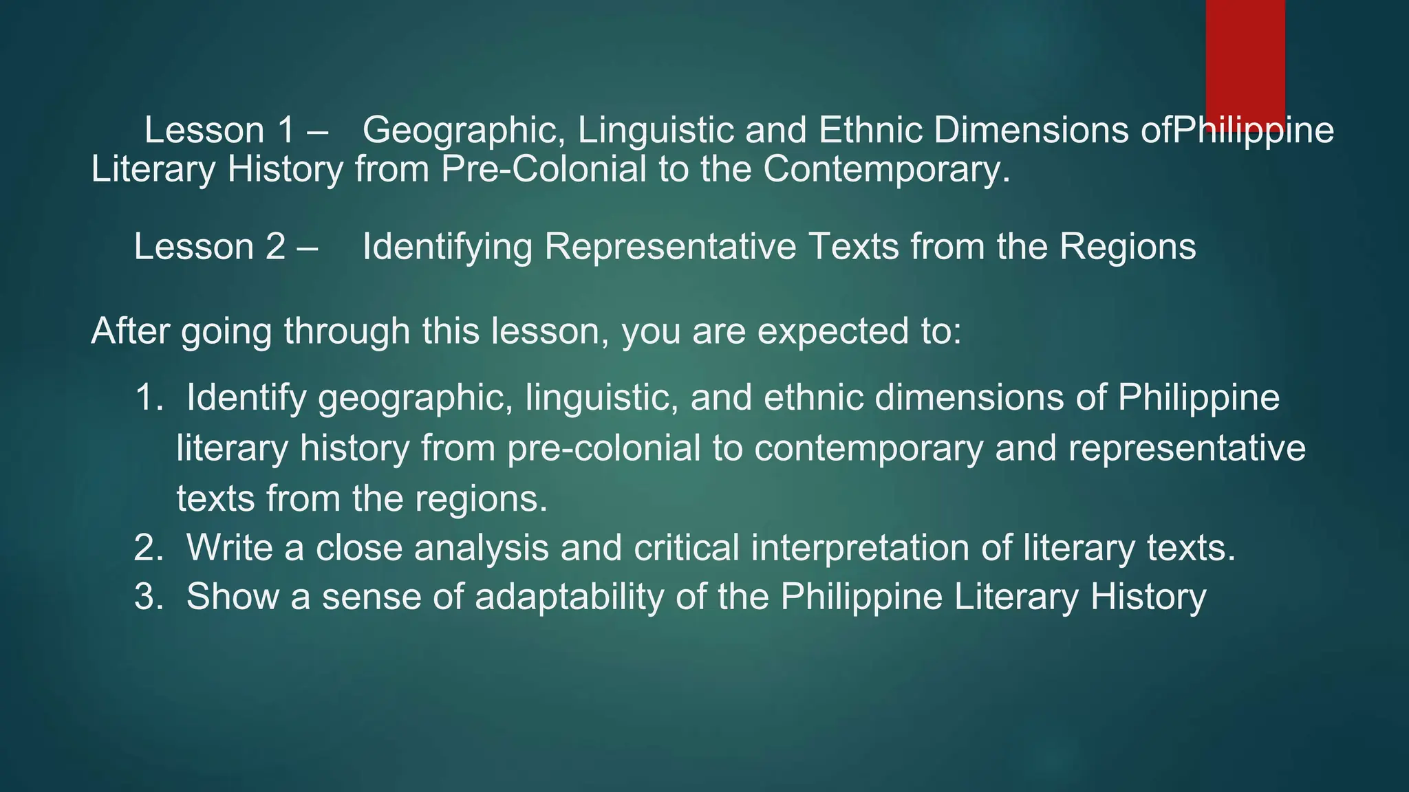 21stCentur WEEK 1 _ Geographic, Linguistic and Ethnic Dimensions of Philippine Literary History ...