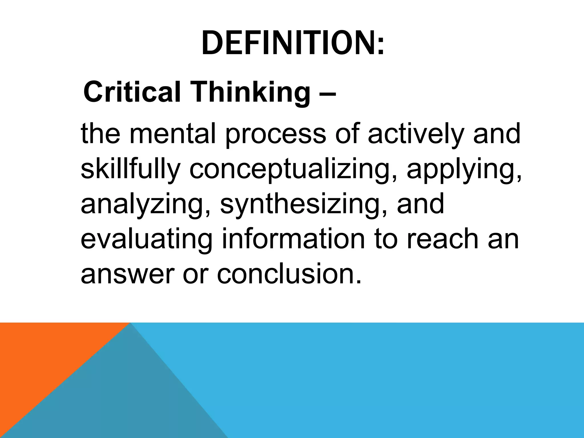 critical thinking | PPT