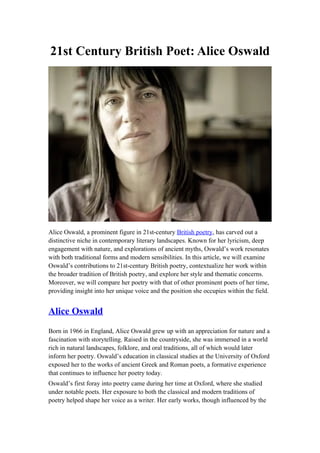 21st Century British Poet Alice Oswald.docx