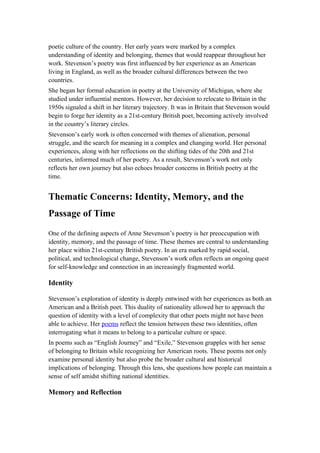 21st Century British Poet Anne Stevenson.docx