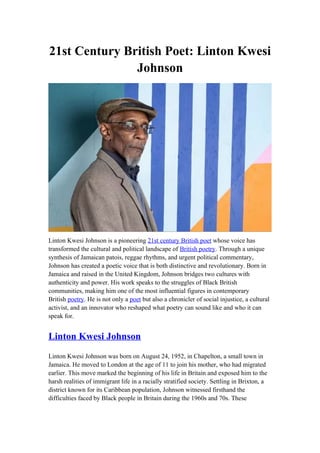 21st Century British Poet Linton Kwesi Johnson.docx