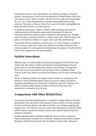 21st Century British Poet Linton Kwesi Johnson.docx