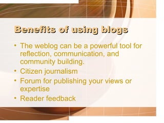 21st Century Communication Using Blogs | PPT