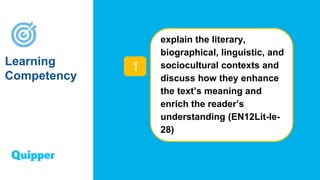 21st Century Literature_Unit 1_Lesson 1_Literary Reading Through a ...