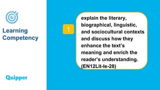 21st Century Literature_Unit 1_Lesson 3_Literary Reading Through a ...