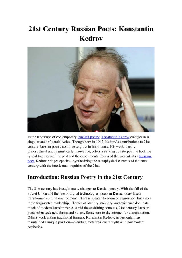 21st Century Russian Poets Konstantin Kedrov.docx