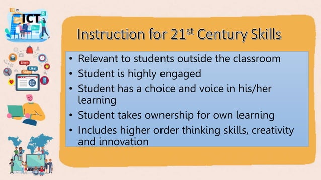 21ST CENTURY SKILLS AND ICT INTEGRATION IN INSTRUCTION18.pptx | Educational Assessment | Education