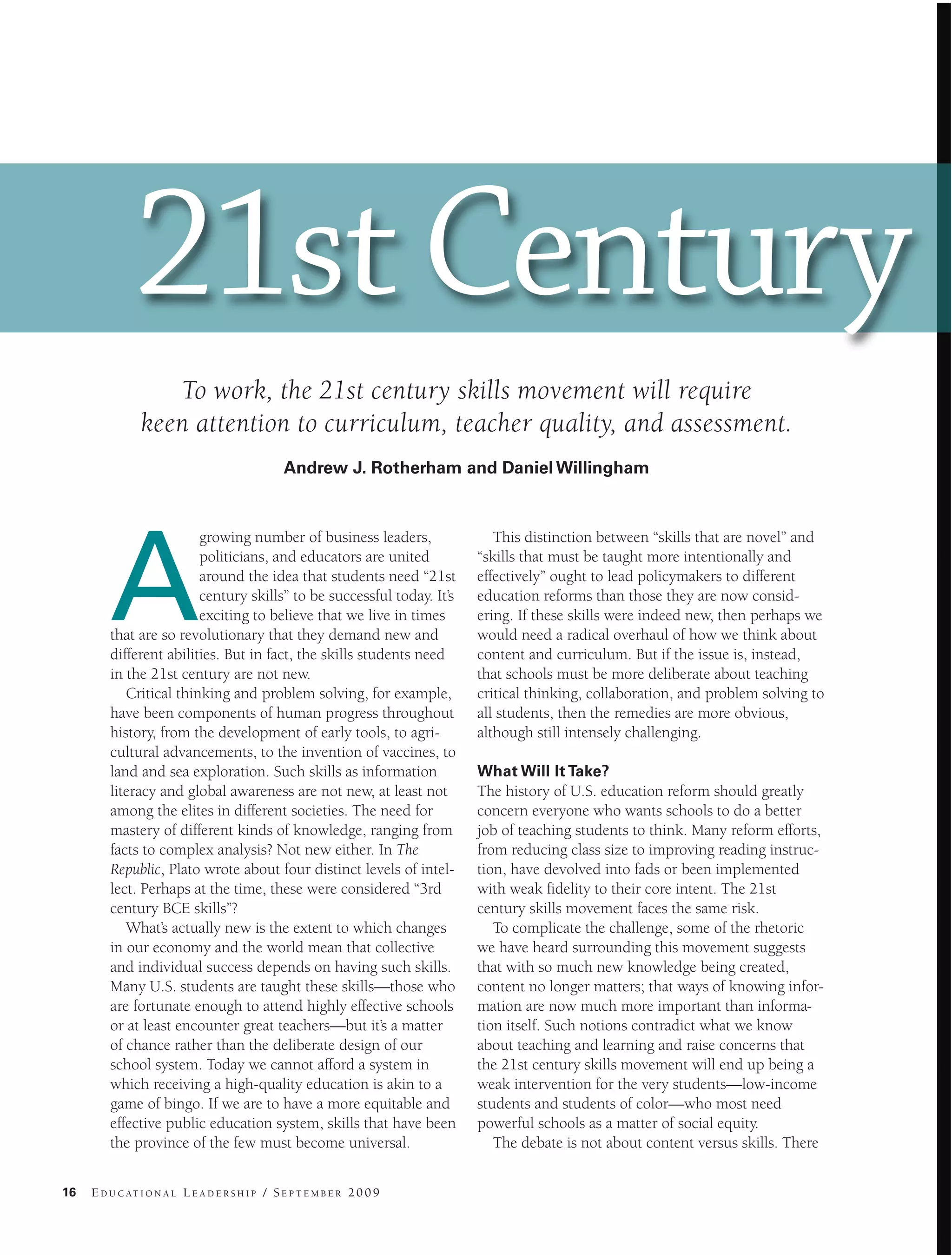 21st+century+skills+curriculum+teachers+assessment | PDF