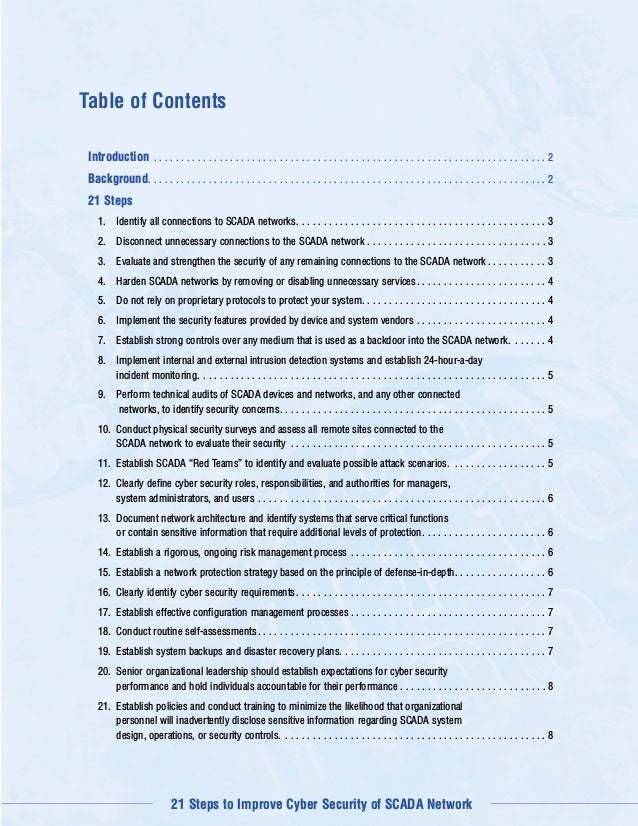 Steps to Improve Cyber Security of SCADA Networks by U.S. Department of Energy | PDF