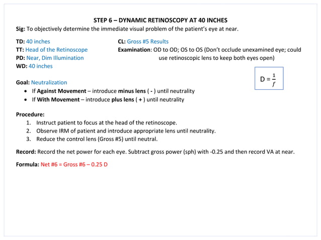 21 STEPS with PRELIMINARY TESTS Optometry | PDF