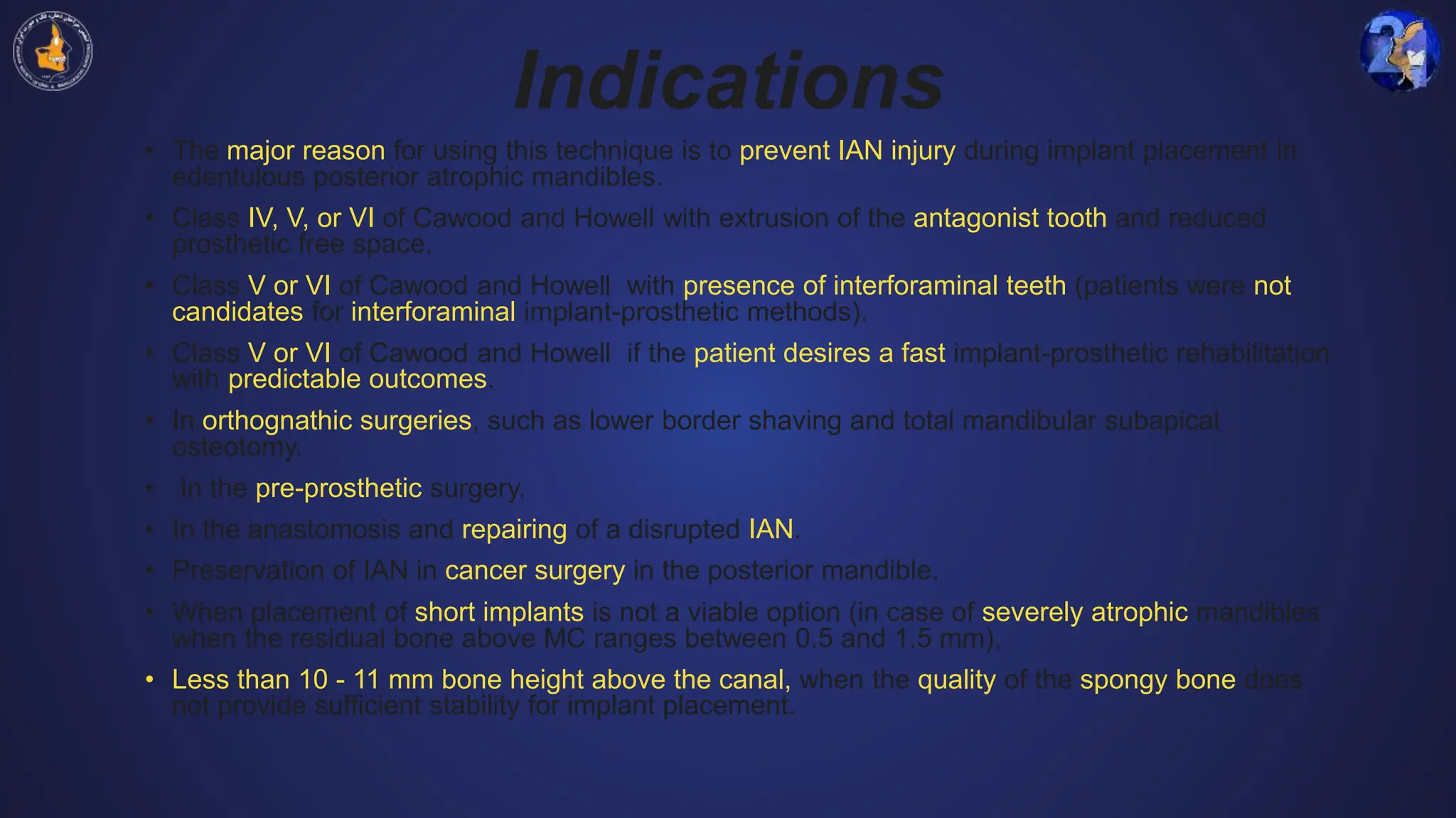 inferior alveolar nerve lateralization in severe atrophic mandible | PPTX