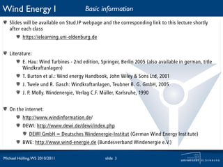Wind energy I. Lesson 1. Introduction | PDF