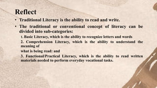 21ST CENTURY LITERACY FROM TRADITIONAL TO MODERN | PPTX