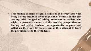 21ST CENTURY LITERACY FROM TRADITIONAL TO MODERN | PPTX