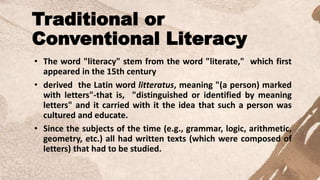21ST CENTURY LITERACY FROM TRADITIONAL TO MODERN | PPTX
