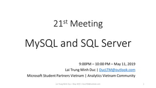 21st Meeting - Compare SQL Server and MySQL | PPT