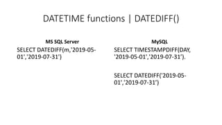 21st Meeting - Compare SQL Server and MySQL | PPT