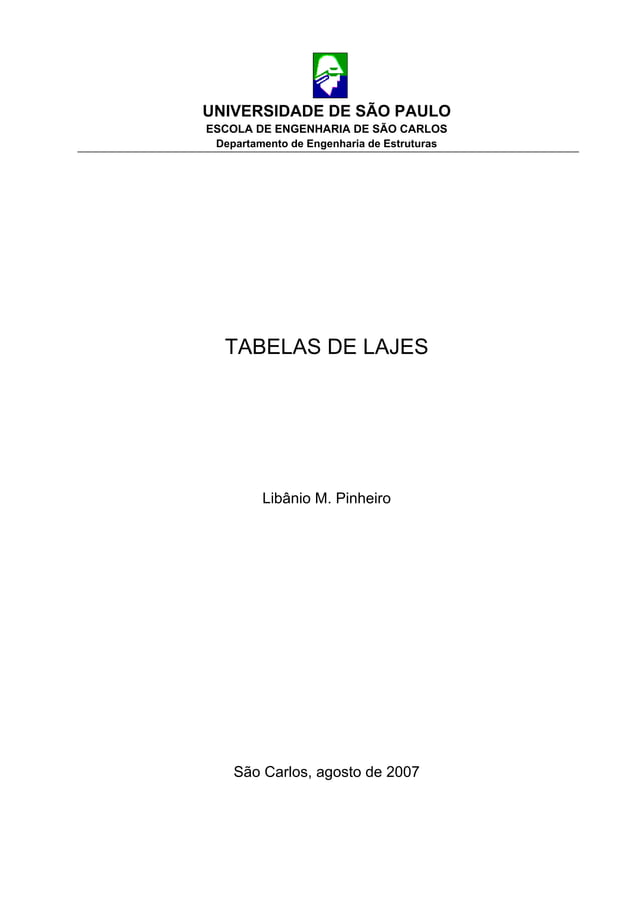 21 tabelas de lajes | PDF
