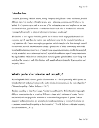 Gender and Trade | PDF