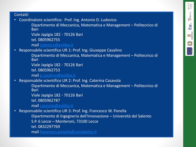 RETI di LABORATORI - [Nuovi Materiali] TISMA | PPT