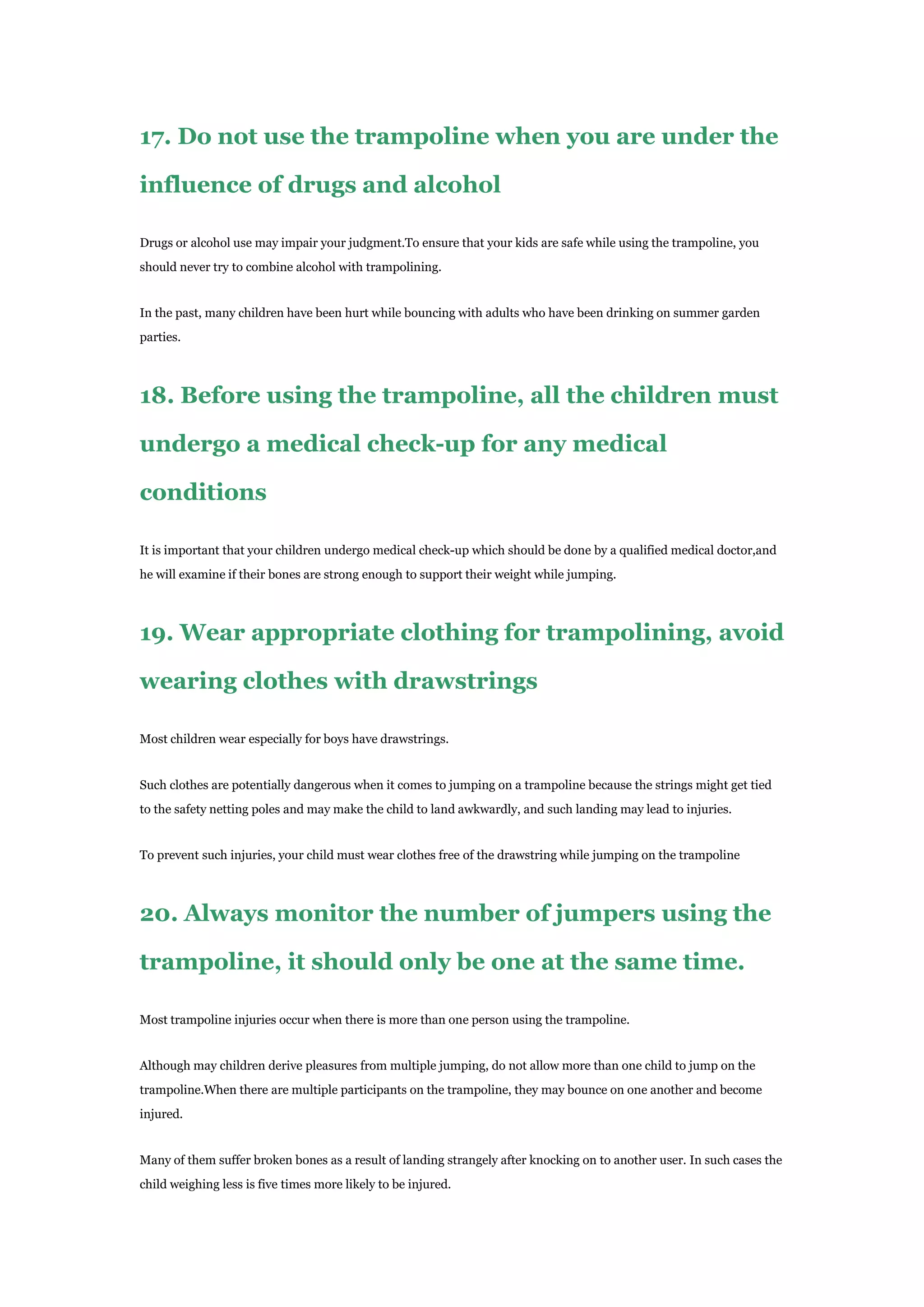21 trampoline safety tips checking list | PDF