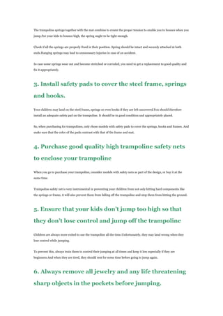 21 trampoline safety tips checking list | PDF