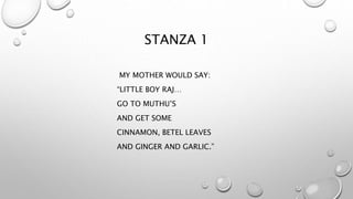 poem- I dream of spices | PPTX