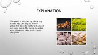 poem- I dream of spices | PPTX