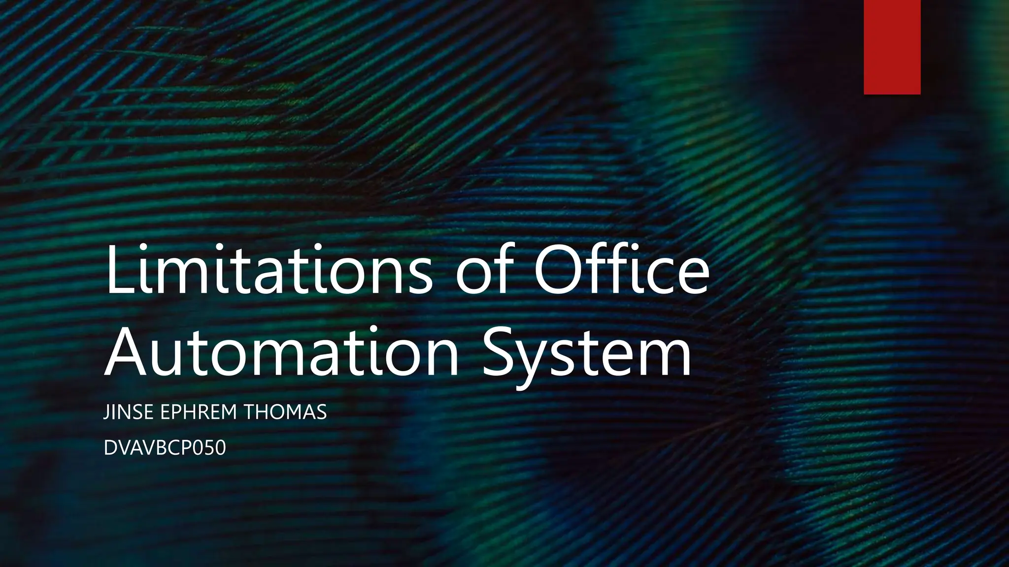 limitations of office automation systems | PPTX | Shareware and ...