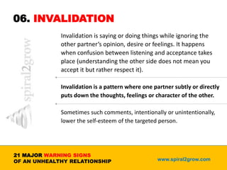 21 Warning Signs of Unhealthy Intimate Relationship | PPT