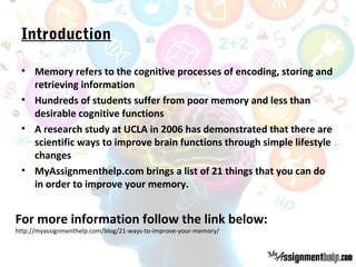 21 Ways to Improve Your Memory | PPT