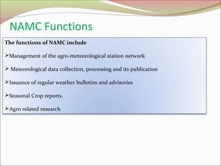 NAMC Presentation (22 April, 2015) | PPT