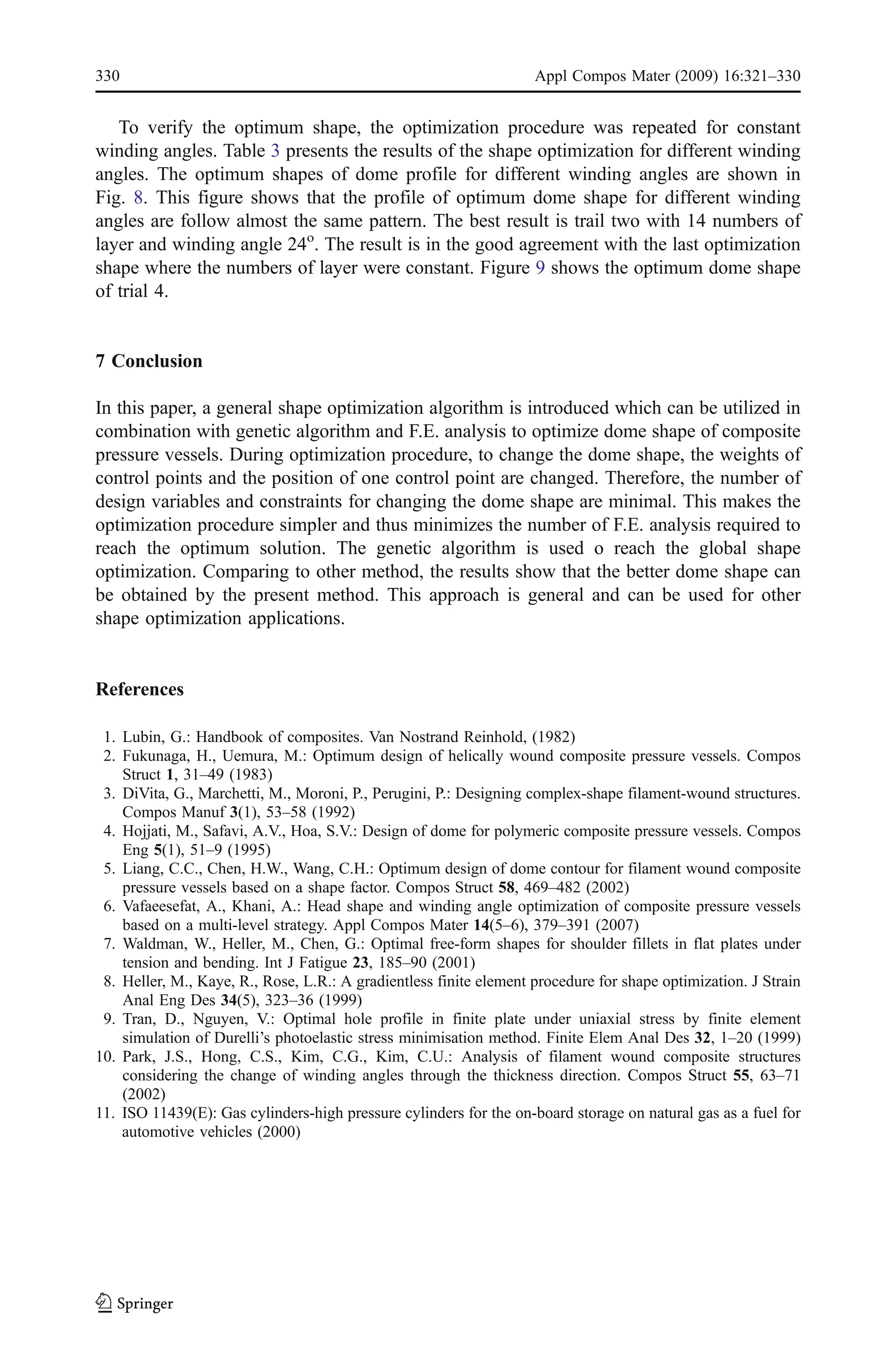 Dome Shape Optimization of Composite Pressure Vessels | PDF
