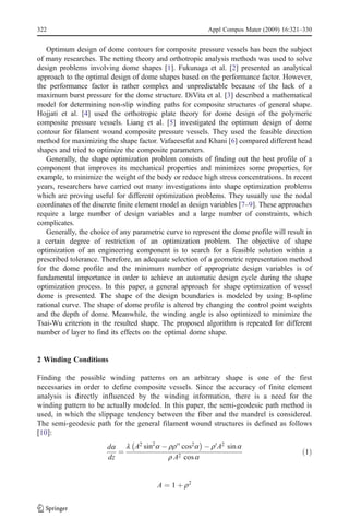 Dome Shape Optimization of Composite Pressure Vessels | PDF