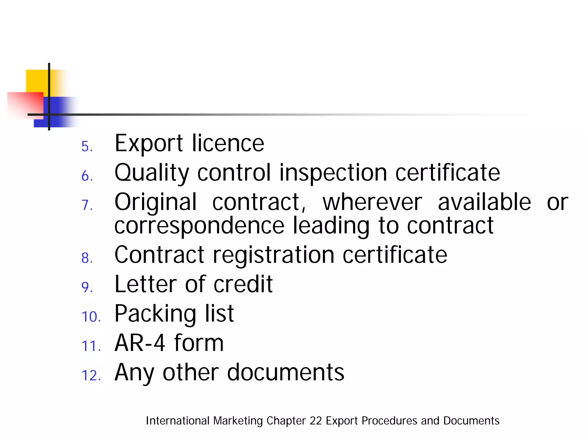 Export Procedures and Documents | PDF
