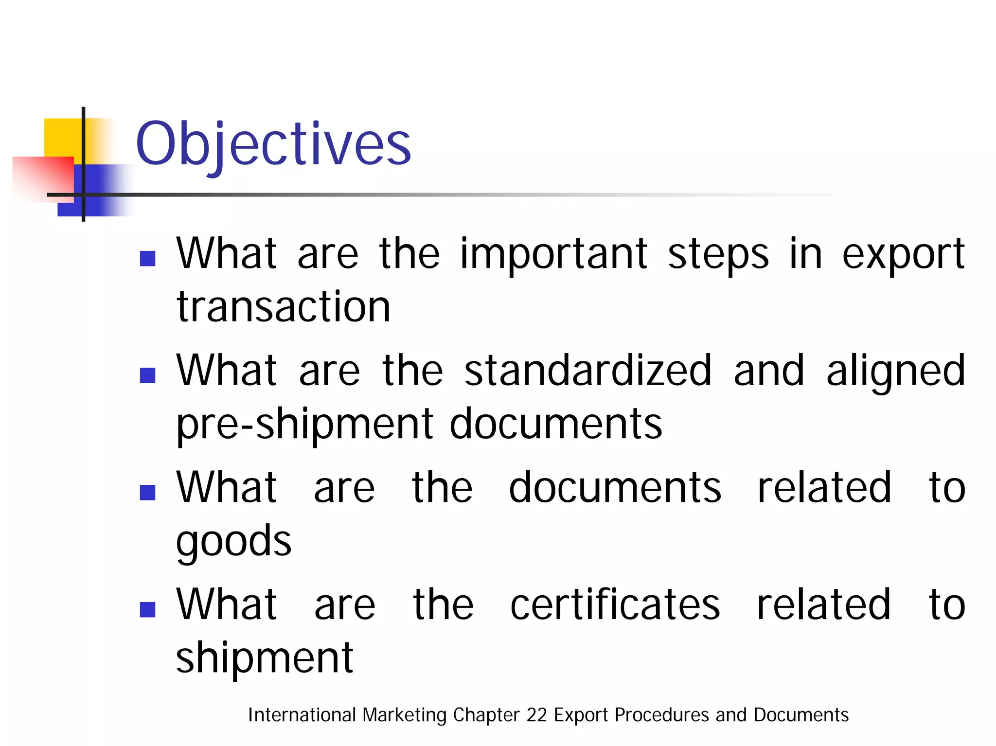 Export Procedures and Documents | PDF