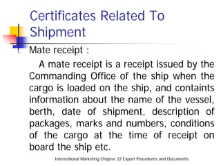 Export Procedures and Documents | PDF