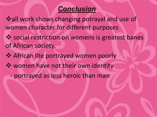 Representation of Women Character in African Literature | PPT