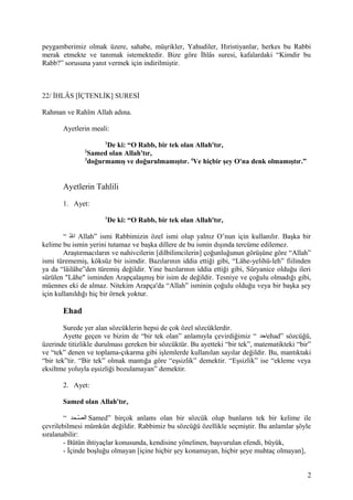 22. ihlâs suresi | PDF