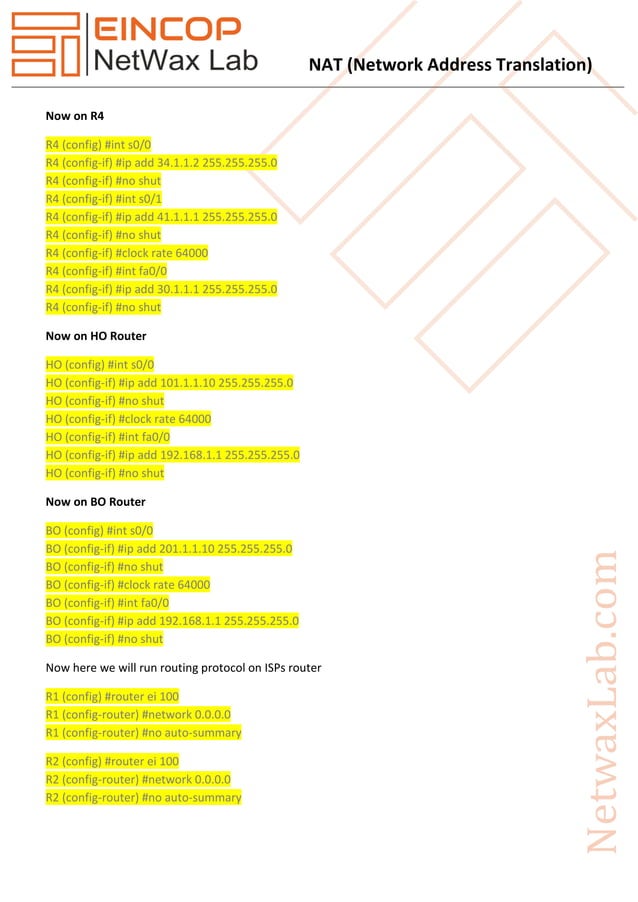 NAT (network address translation) & PAT (port address translation) | PDF